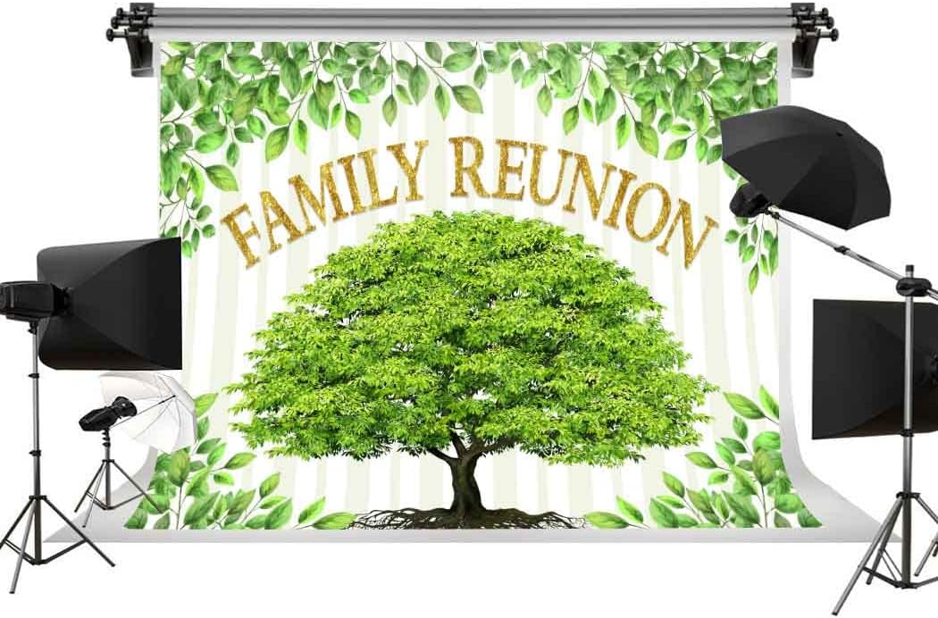 Amazon.com : Avezano Family Reunion Backdrop Green and Gold Family Tree ...
