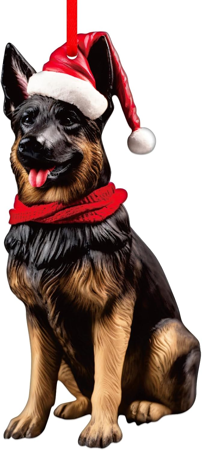 Amazon.com: SICOHOME German Shepherd Christmas Ornament - German ...