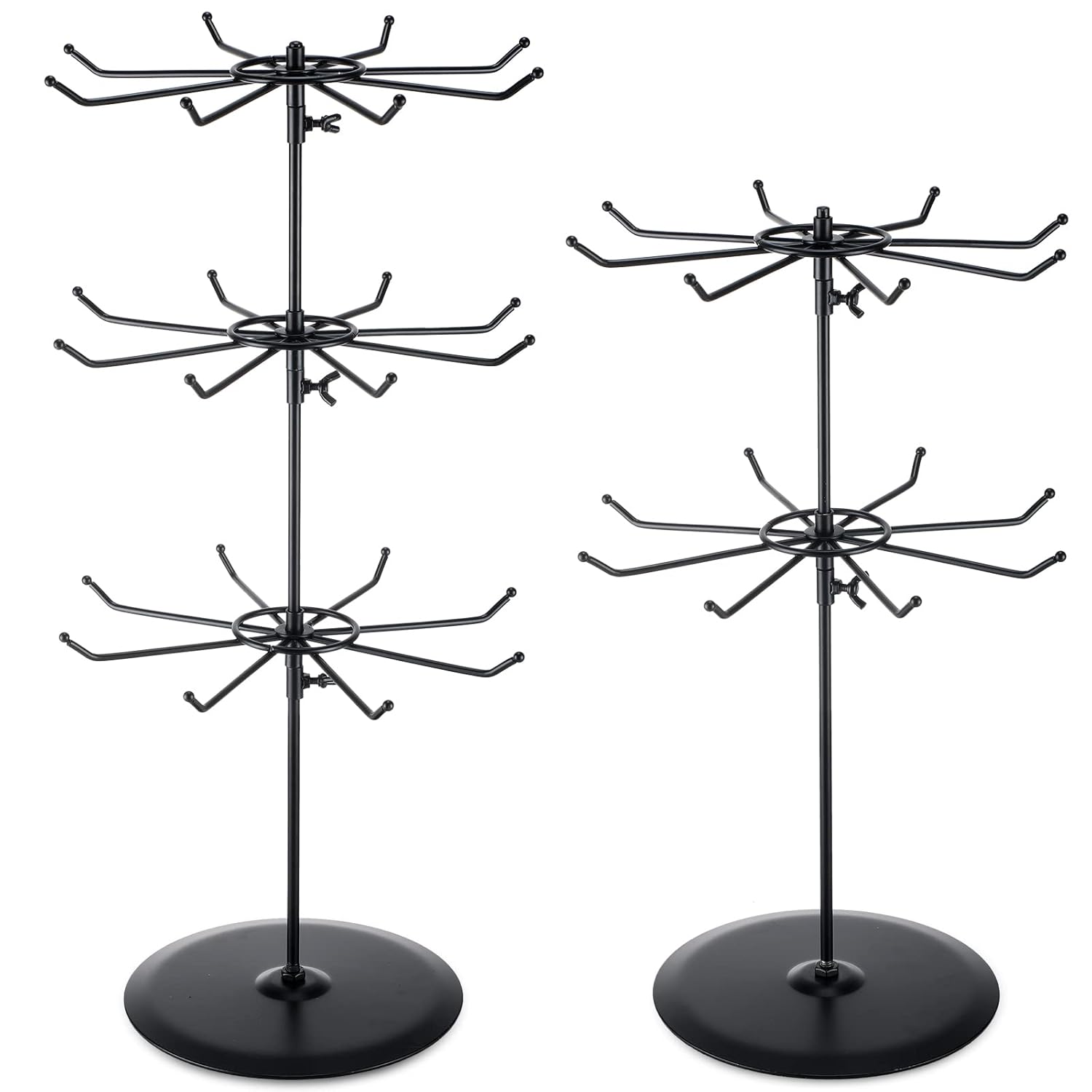 Marsui Rotating 2 Tier Display Rack Adjustable 3 Tier Retail Display ...