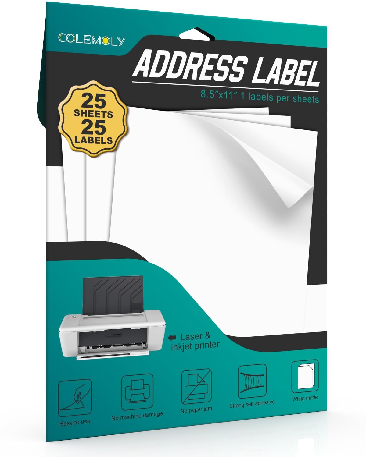 Amazon.com: Printable Sticker Paper 8.5”x11”, Inkjet/Laser Printer 25 ...