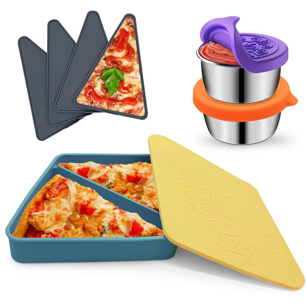 Amazon.com: Winceed Pizza Storage Container with 4 Microwavable Serving ...