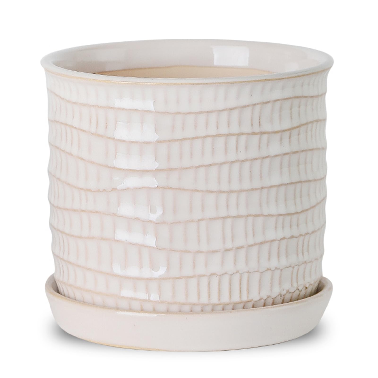 Amazon.com : Chubacoo 6 Inch Plant Pots: Ceramic Planter Pot with ...