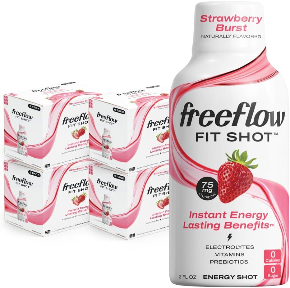 Amazon.com : Freeflow Fit Energy Shots, Strawberry Burst, Natural ...