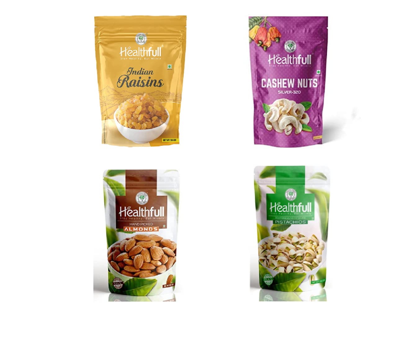 Healthfull kaju, 200g & badam, 200g & pista, 200g kismis 200g. (Combo ...
