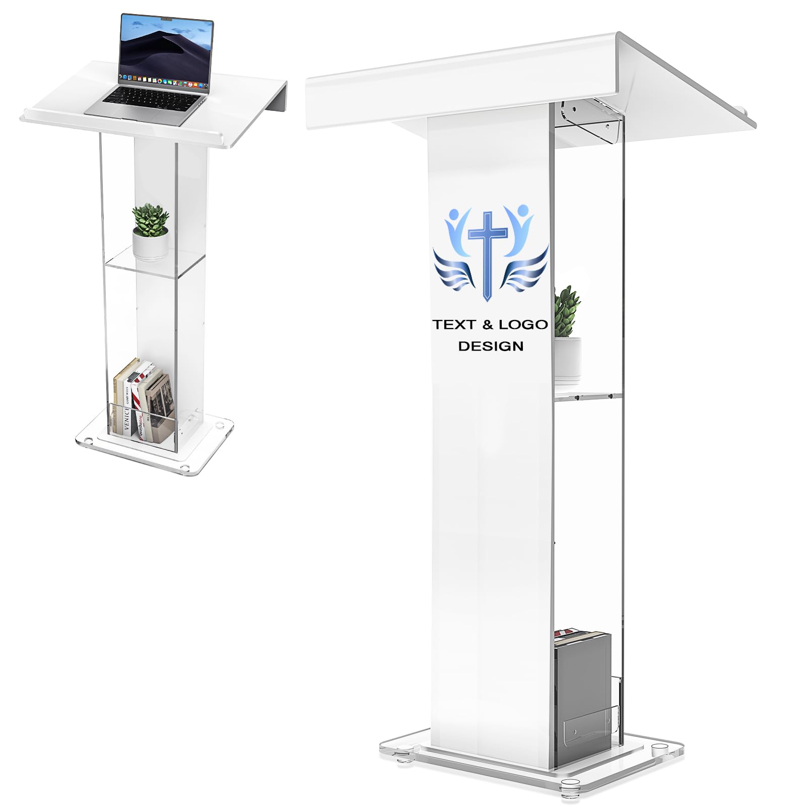 Teacher Podium Acrylic Rolling Podium Stand With Wheels - Portable ...