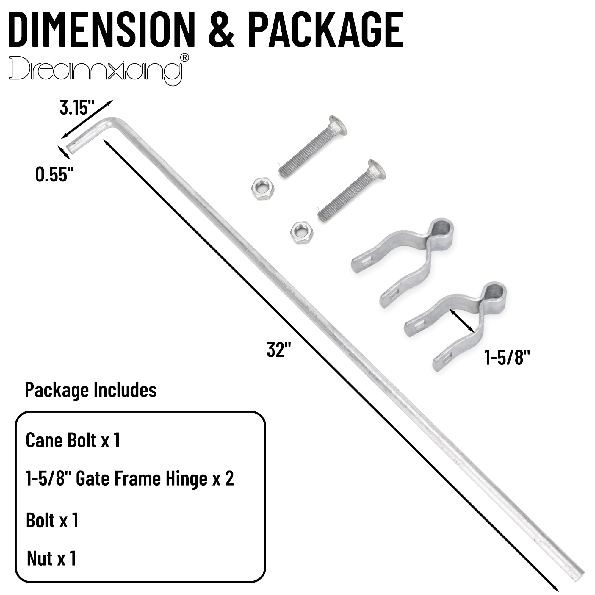 Snapklik.com : Gate Drop Rod For Chain Link Fence, 32" X 1-5/8" Heavy ...