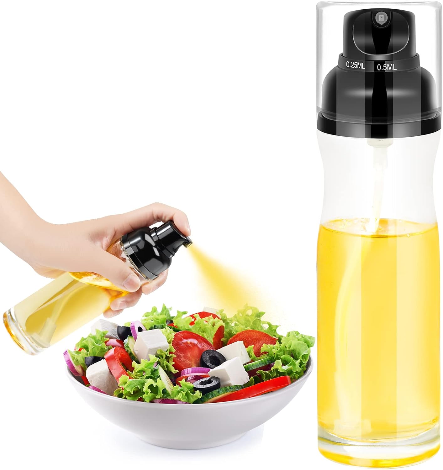 Amazon.com: JuNiu Oil Sprayer 200ml Glass Bottle with Dual Spray Mode ...