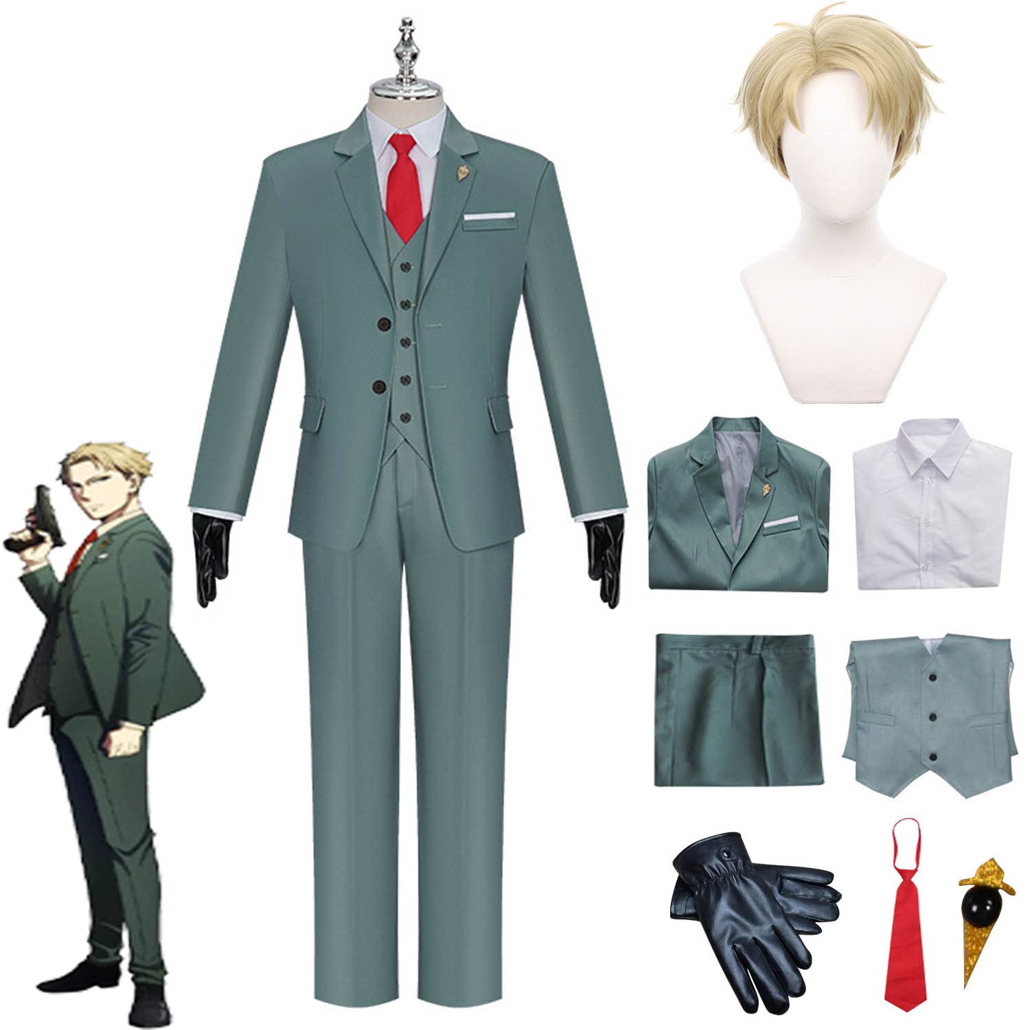 Buy Anime Family Loid Forger Cosplay Costume Outfit Full Set Black ...