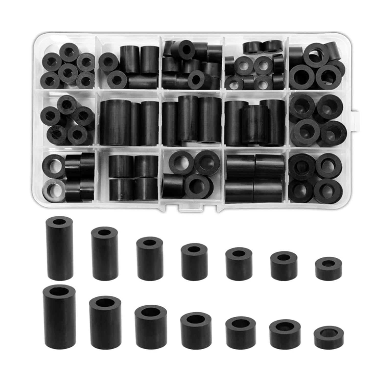 90 Pcs ABS Round Spacers Washers Assortment Kit, Insulation Spacer for ...