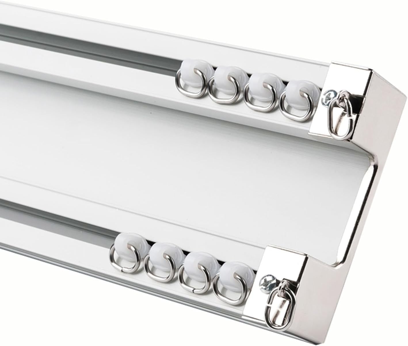 LPeMYbLi Heavy-Duty Curtain Rails For Curtains, Double Ceiling Curtain ...