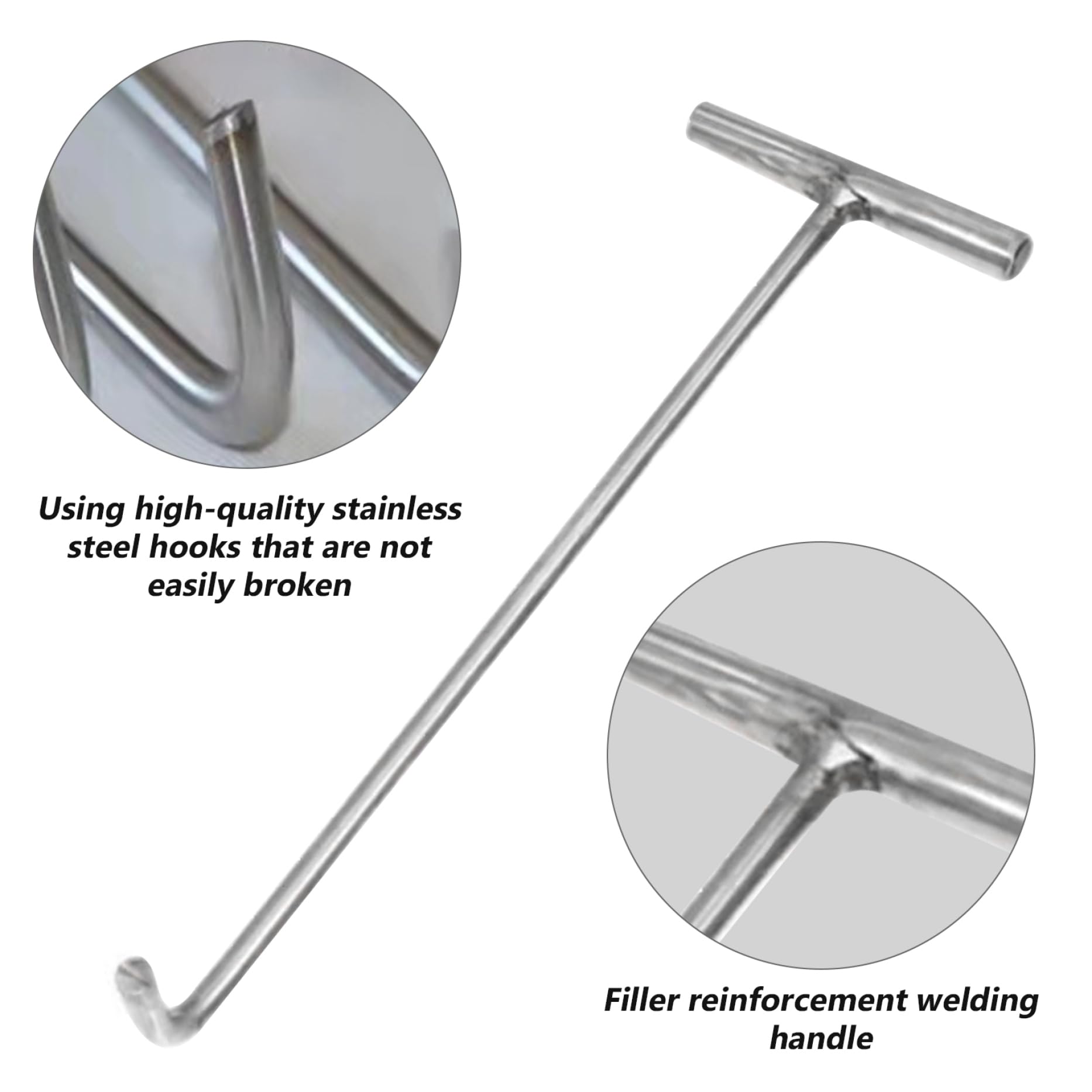 Heavy Duty T-Shape Cover Lifter Tool Drain Grate Hook Tool