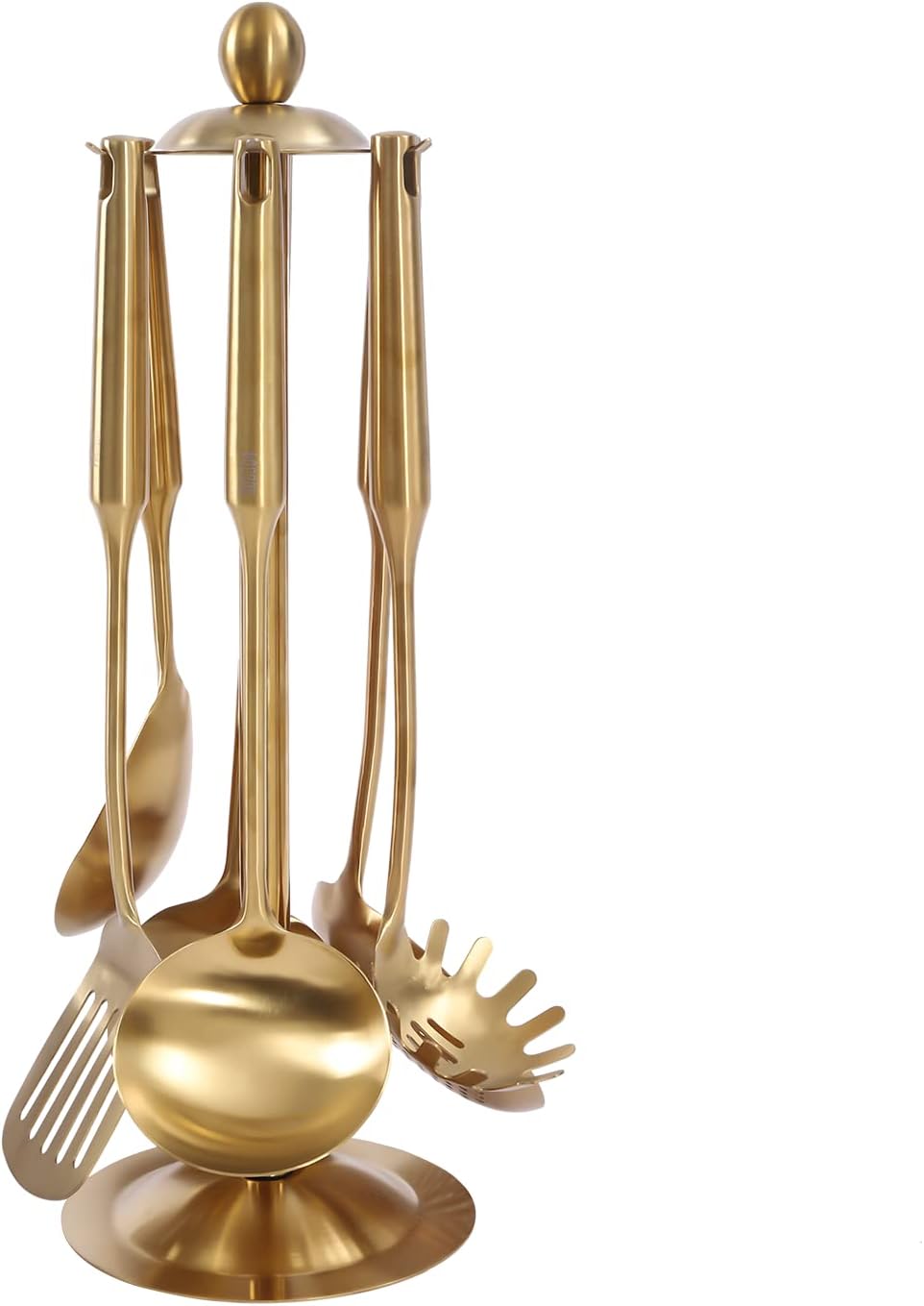 Amazon.com: FFanhia Gold Kitchen Utensils Set with Stand – 7 Piece 304 ...