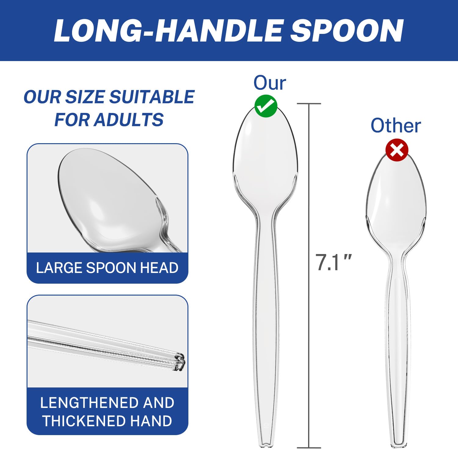 Snapklik.com : POSATE 7.1" Plastic Spoons Heavy Duty Disposable ...