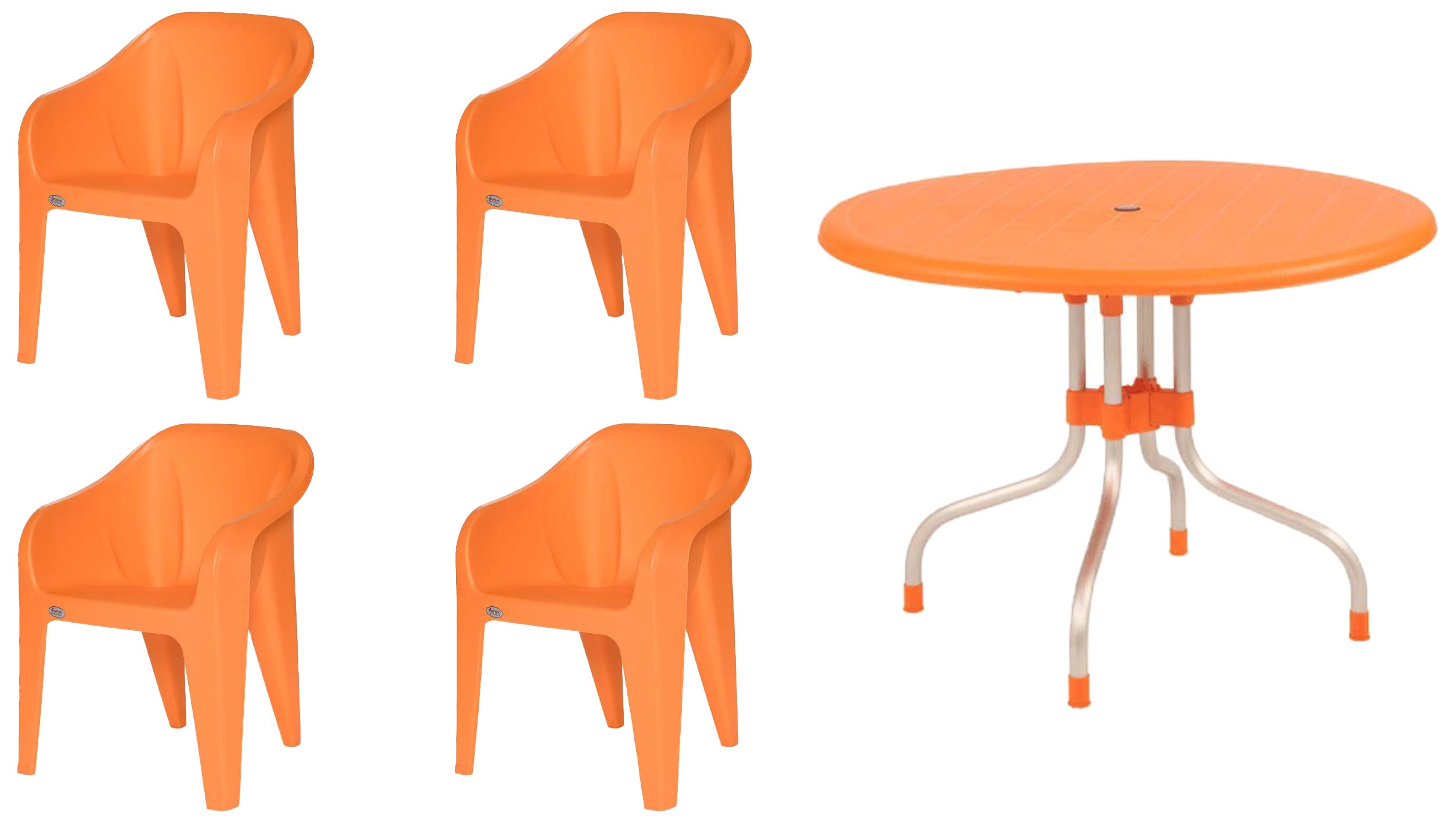 Plastic Orange Supreme Cherry Seater Dining Table With Diva, 59% OFF