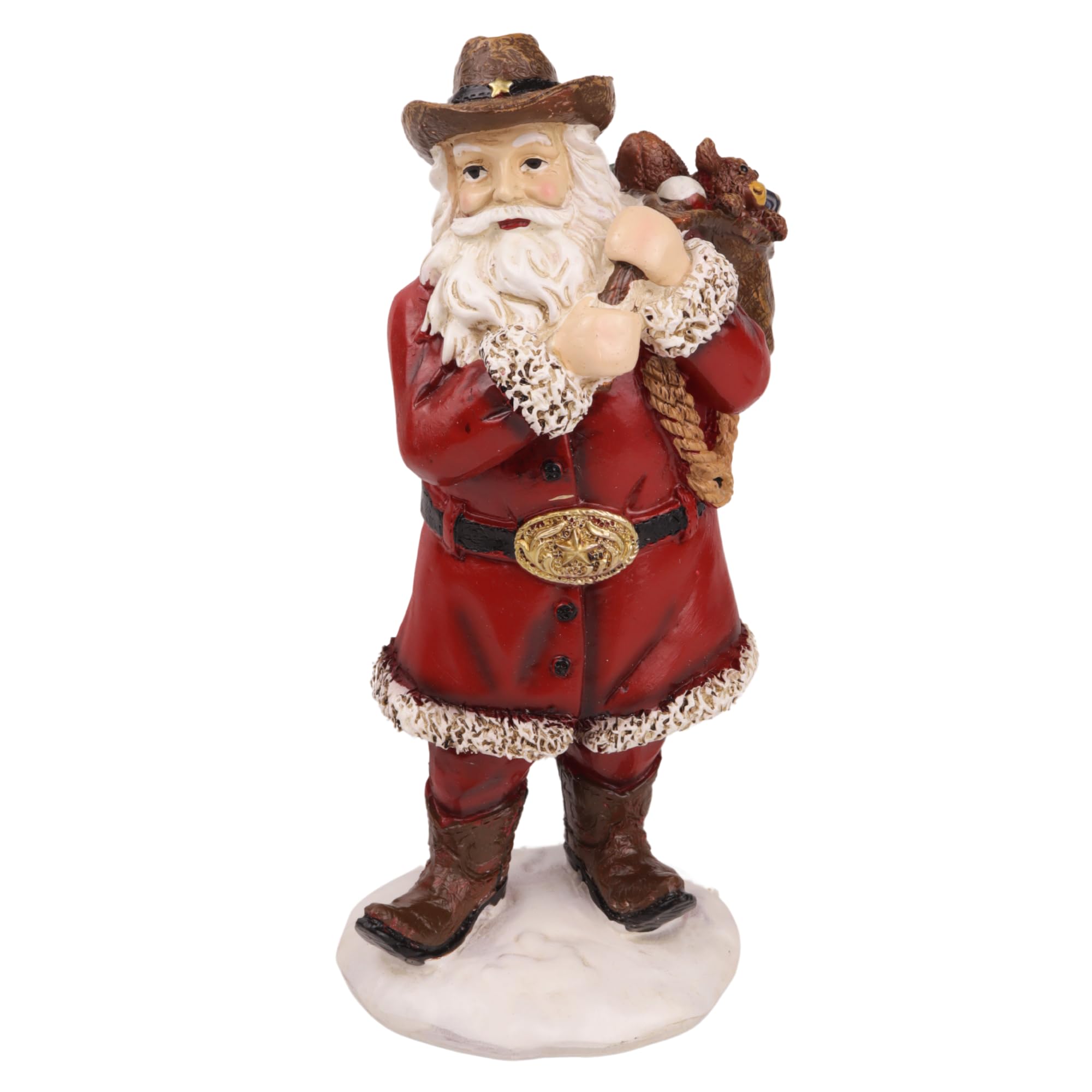 Amazon.com: Needzo Western Cowboy Santa Figurine, Holiday Farmhouse ...