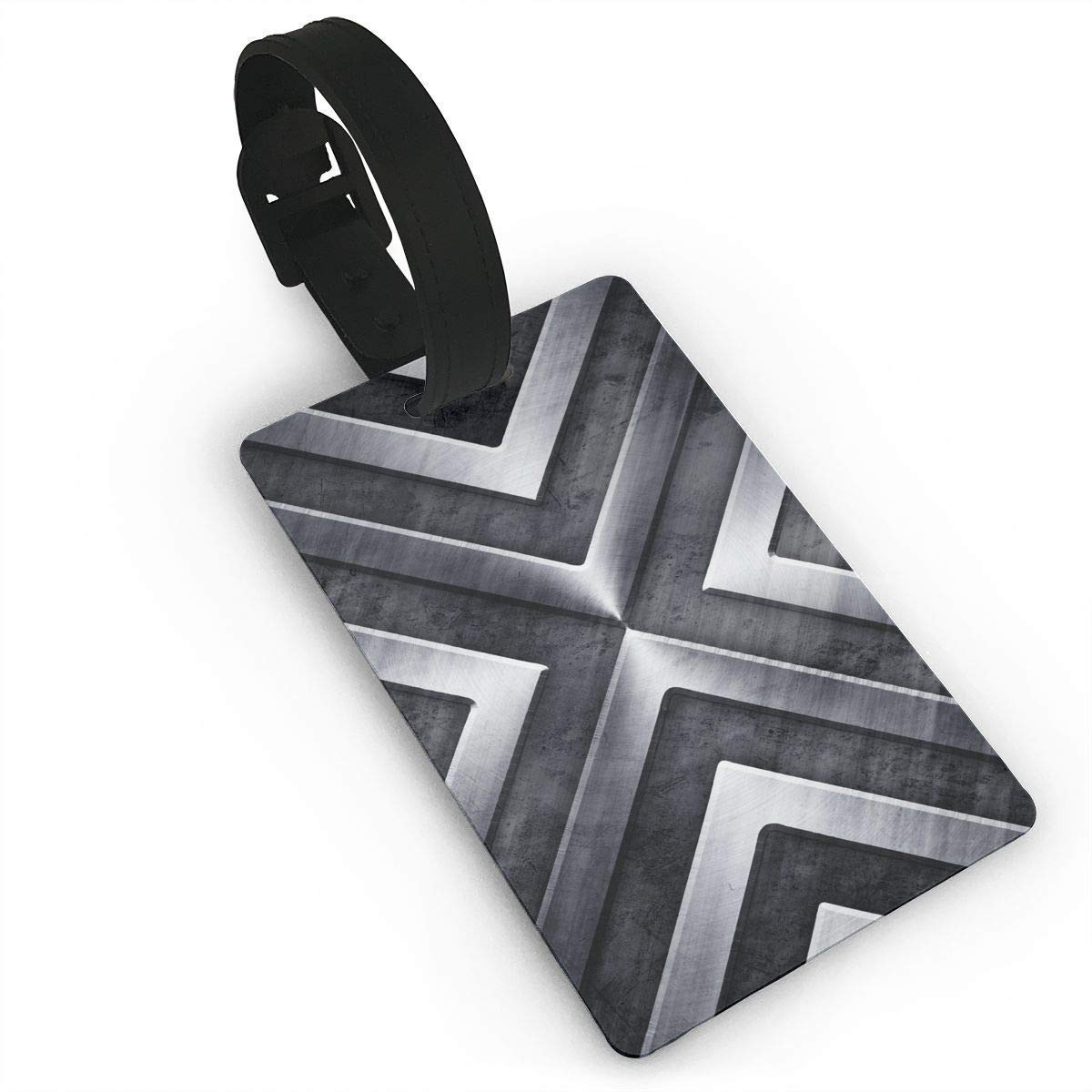 Buy Luggage tag with ID Card Identity Card Geometry Metal Graphics Art ...