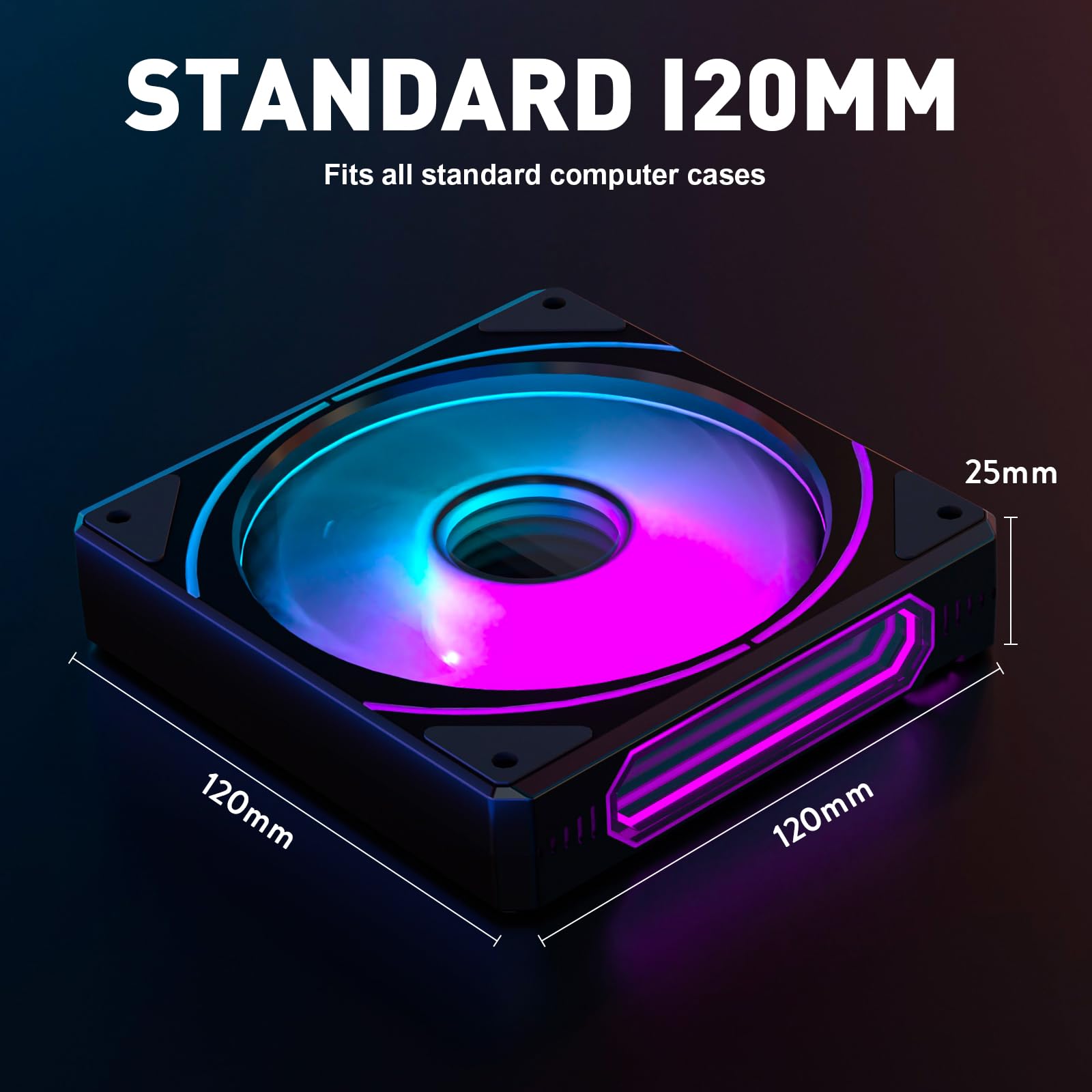 Adjustable Computer Cooling Fan 12cm Fan PC Case Fan CORERCASE GLA ...