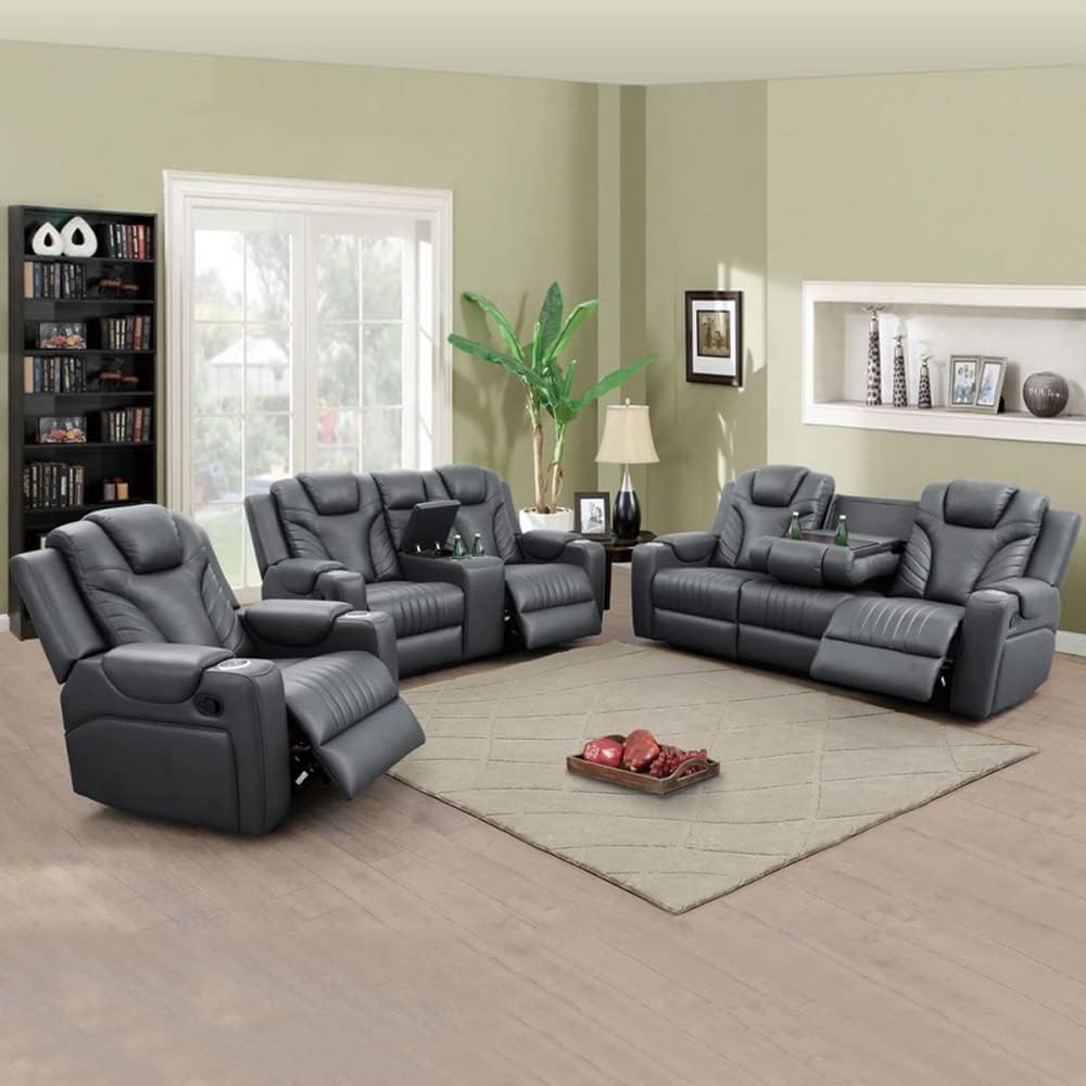 Amazon.com: A Ainehome Luxury Furniture Set Breathing Leather Manual ...