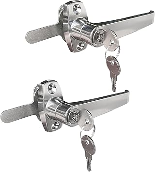 NHDSUO 2 Sets Handle Cam Lock,L-Type Locking Door Handle,Cabinet Handle ...