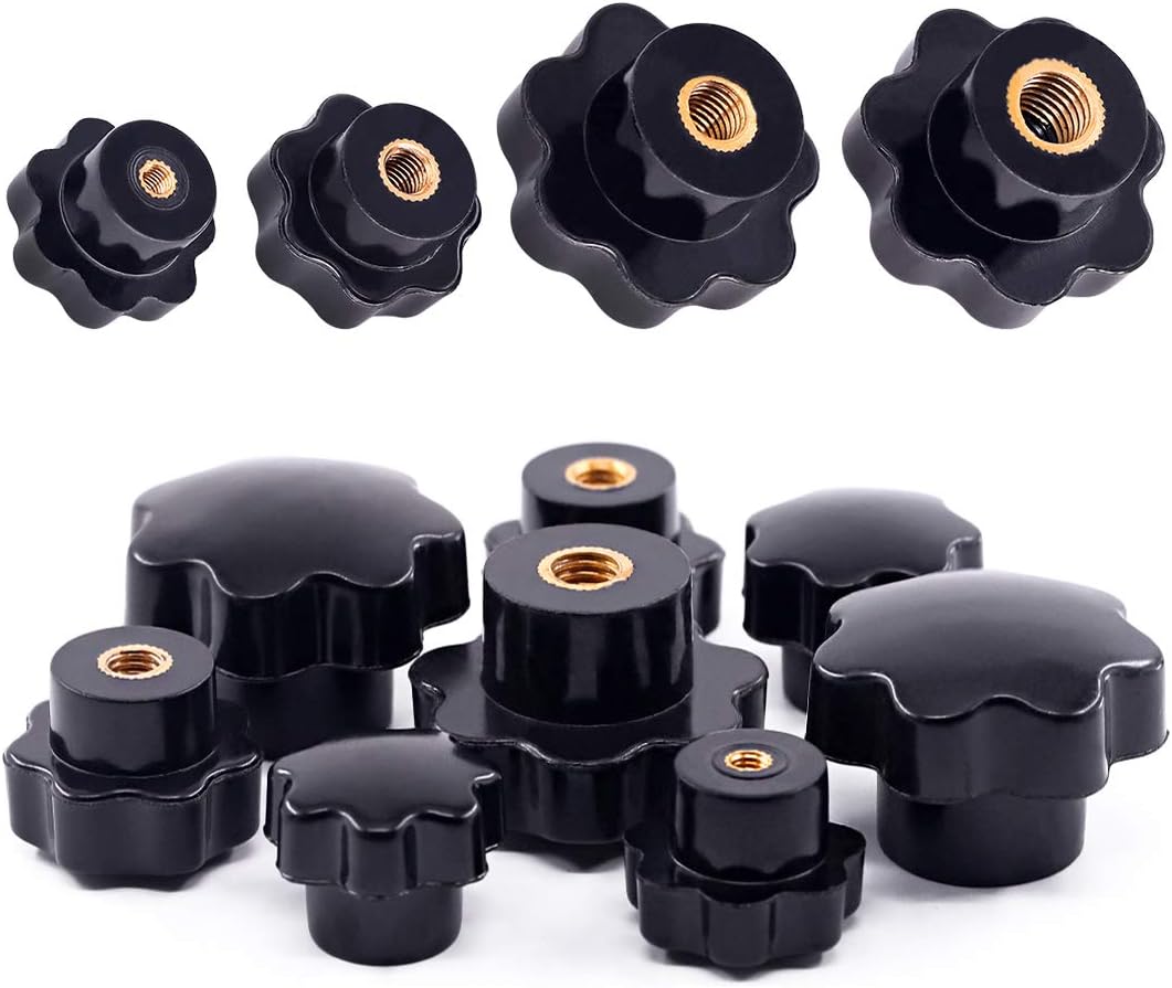 Amazon.com: Hilitchi Black Plastic Star Knobs Assortment Kit Female ...