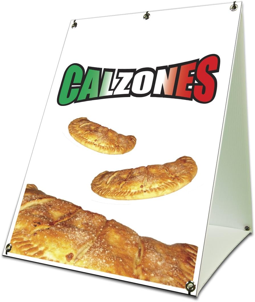 Amazon.com : Calzones Sidewalk Sign Retail A Frame 18"x24" Concession ...