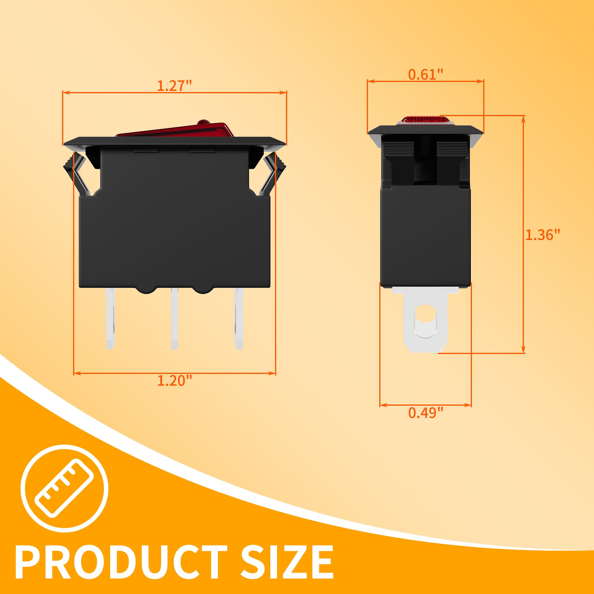 Snapklik.com : RVMARINEPAT Red Lighted Rocker Switch ON Off Overload ...