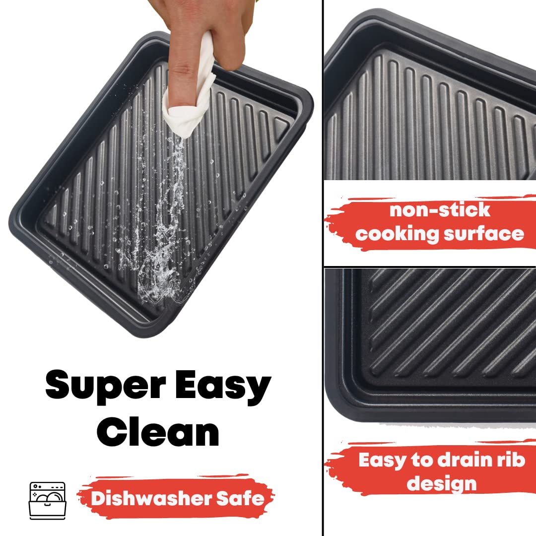 MACONEE Non-Plastic Microwave Bacon Browning Tray, Grill, and Crisper ...