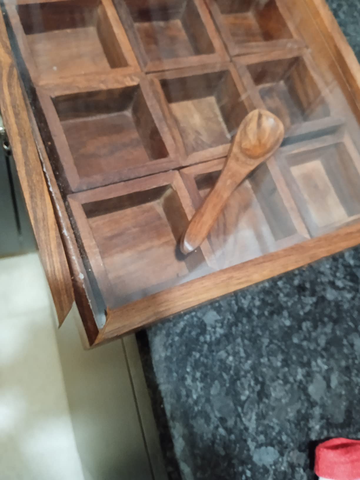 Buy ARMAN SPICE FIT - Quality Fit Spice Box with Spoon in Sheesham Wood ...