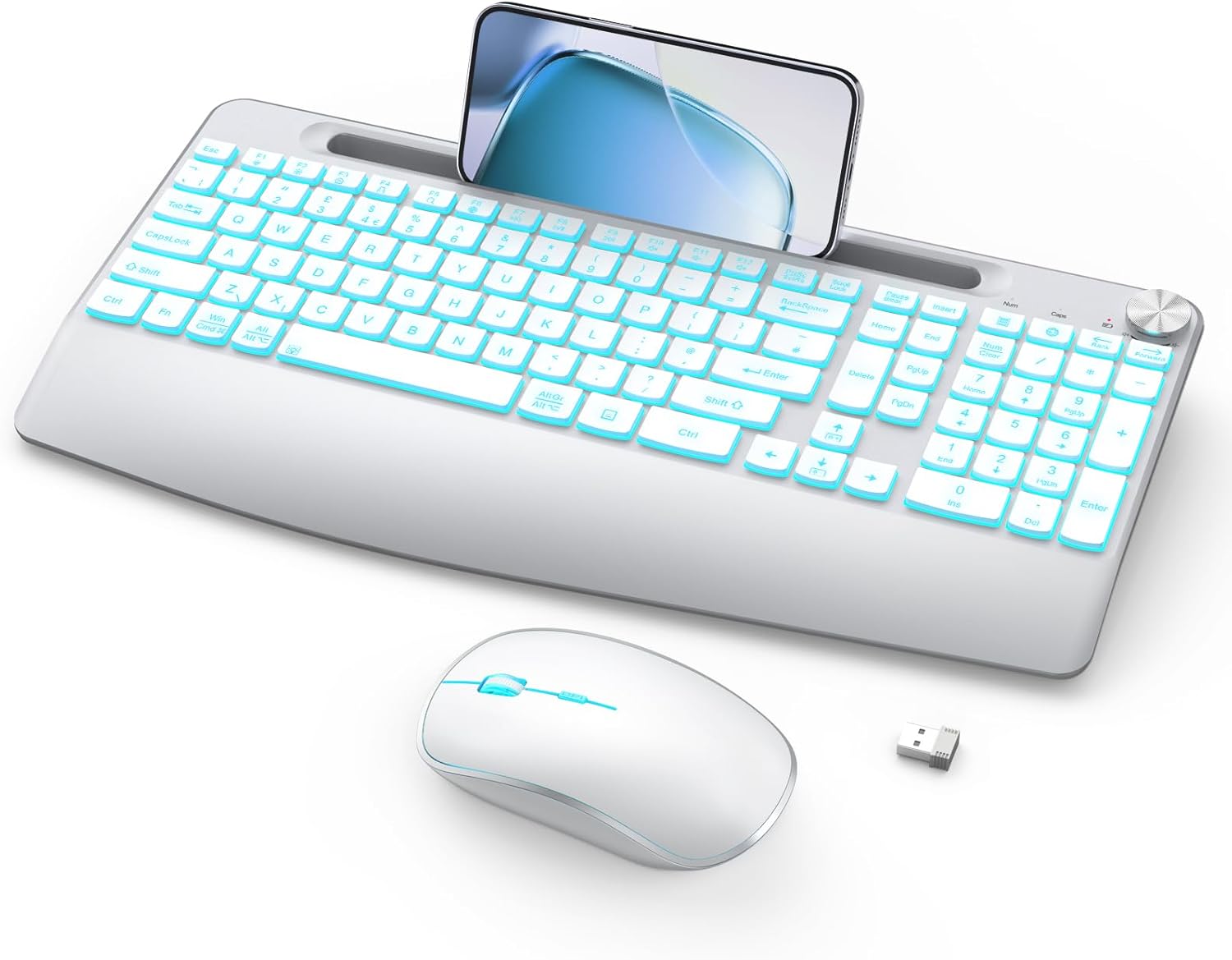 Rechargeable Wireless Keyboard and Mouse Combo - Full-Sized Keyboard ...