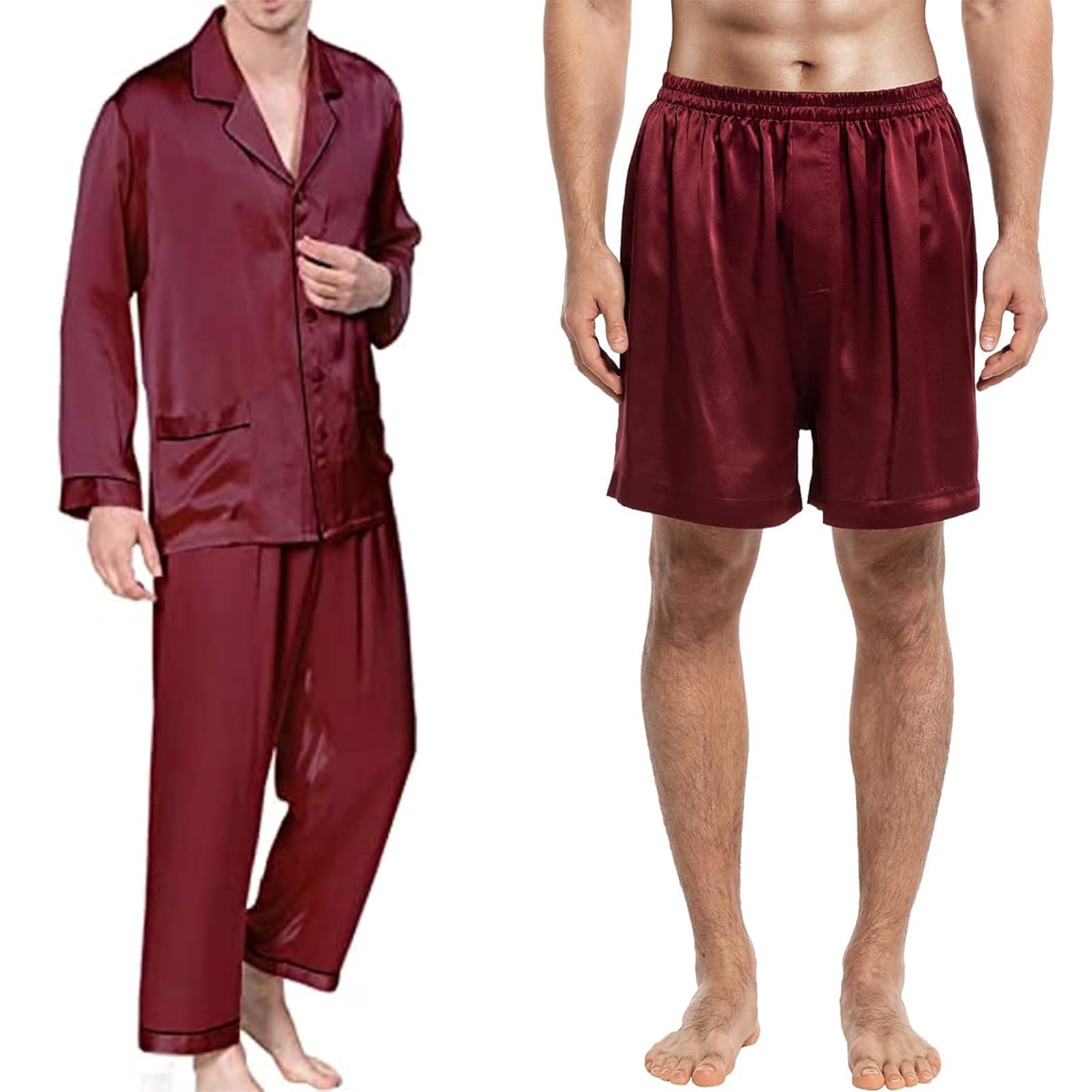 Cold Posh Silk Long Pajamas Set For Men 2 Piece | Desertcart INDIA