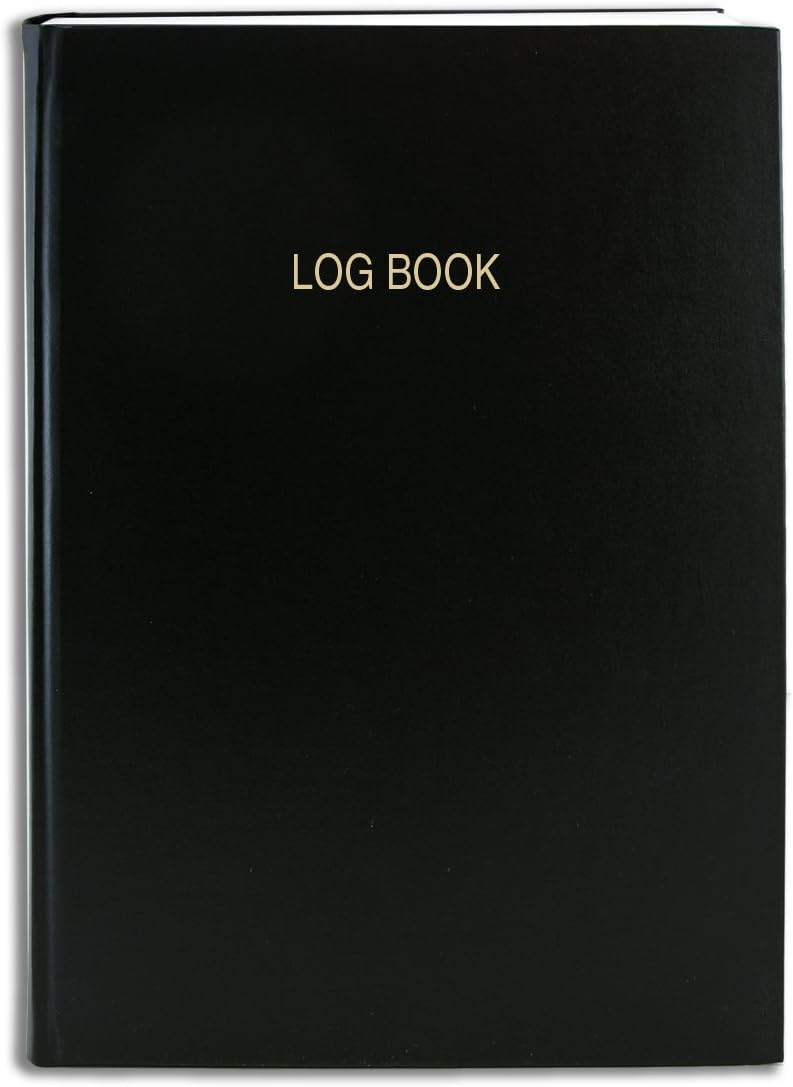 Amazon.com : BookFactory Black 5 Column Log Book/Multipurpose Black Log ...