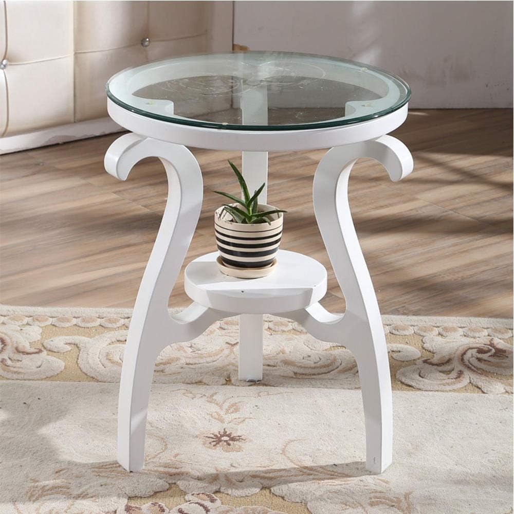 Amazon.com: Side Table Modern Round Glass Coffee Table Living Room ...
