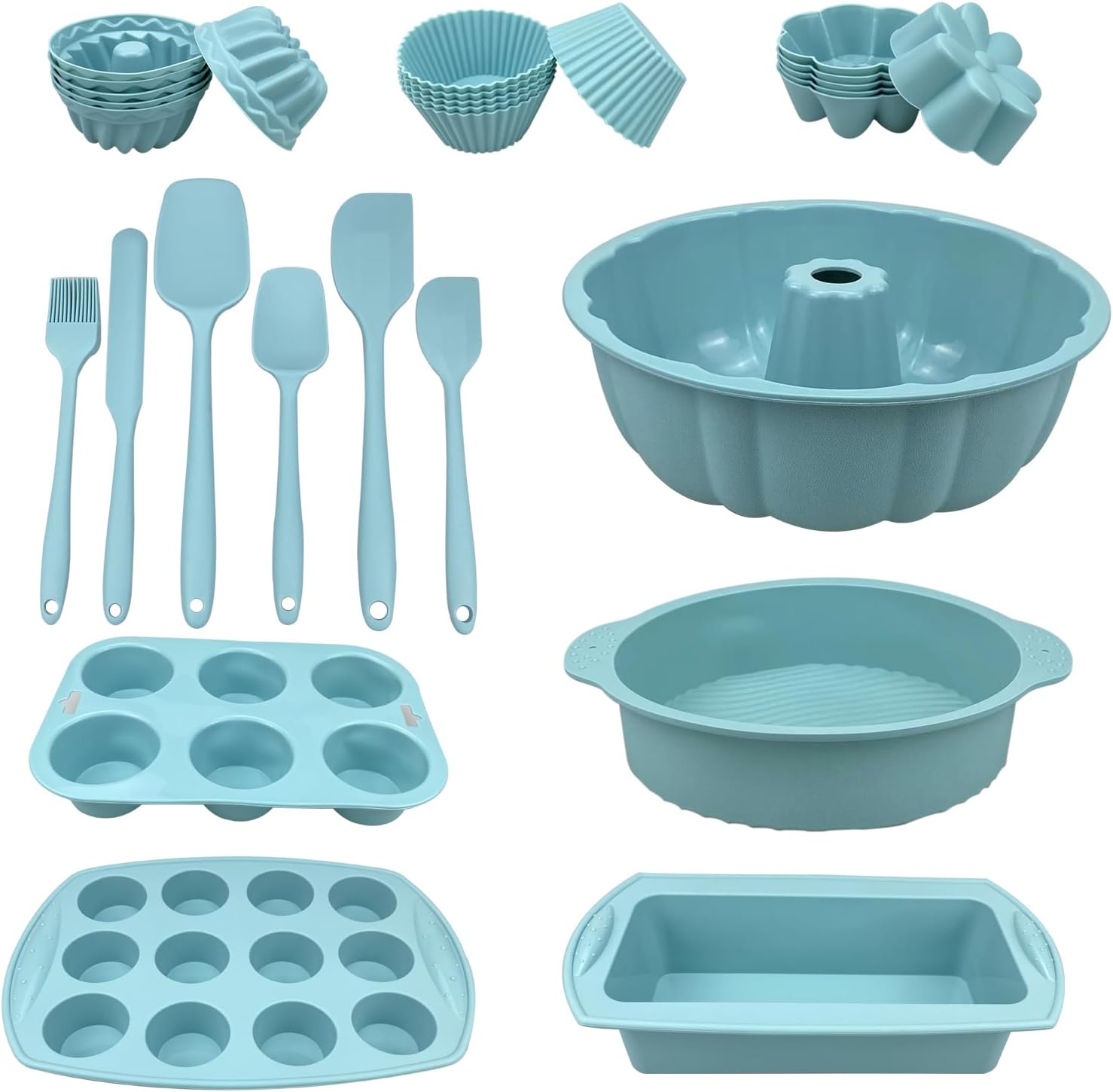 Amazon.com: 4 Piece Nonstick Silicone Bakeware Set Baking Shaping Kits ...