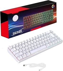 Amazon.com: Portable Gaming Keyboard RGB Colorful Backlit Keyboard 68 ...