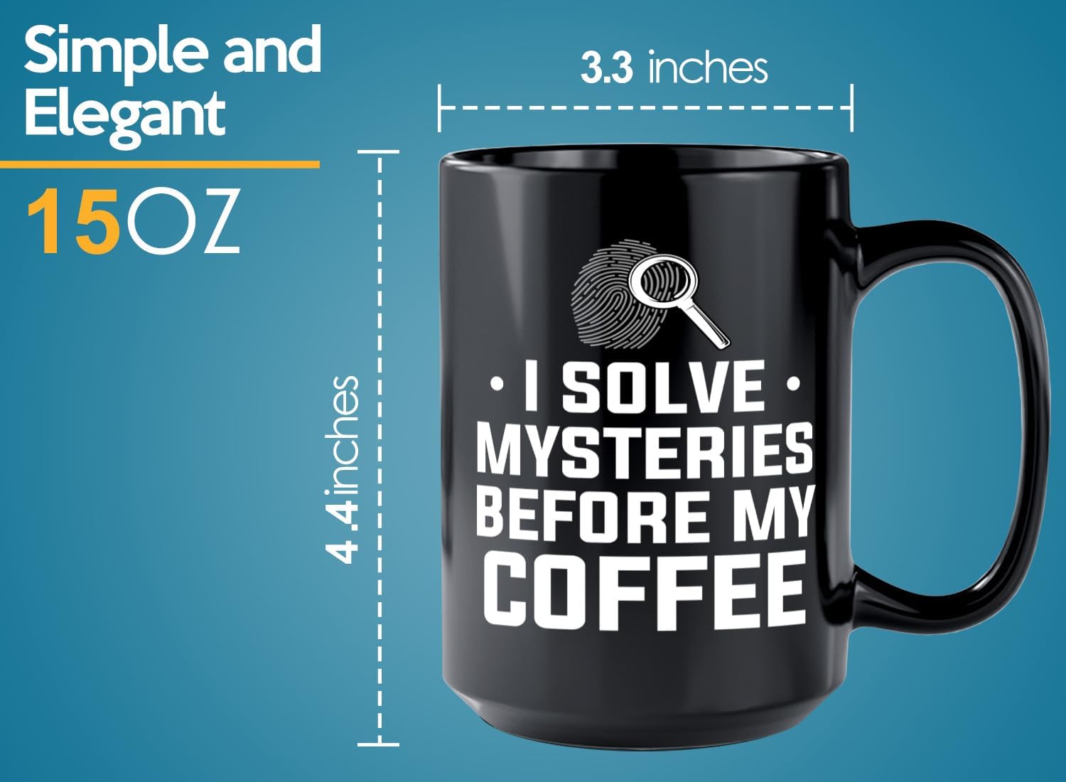 Luxe Gifting Detective Coffee Mug 15oz Black -I solve mysteries ...