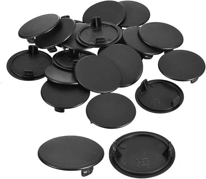 uxcell 20Pcs Hinge Hole Covers, 35mm(1 3/8") Dia Plastic Concealed Hole ...
