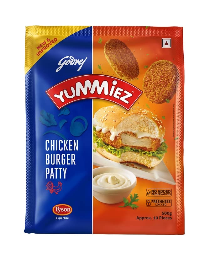 Godrej Yummiez Chicken Burger Patty, 500 g : Amazon.in: Grocery ...