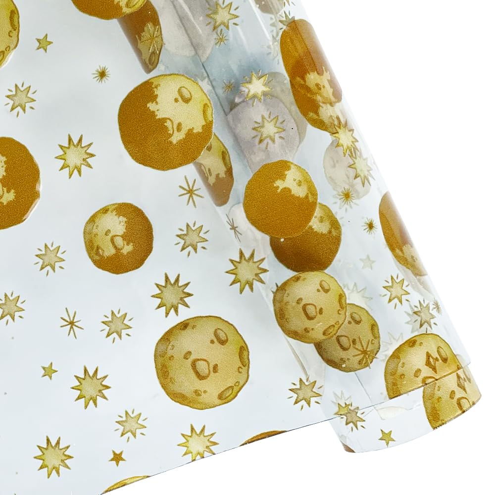 Amazon.com: ONEART | Clear Full Moon and Star Leather Vinyl 12" x 54" Transparent PVC Leather ...