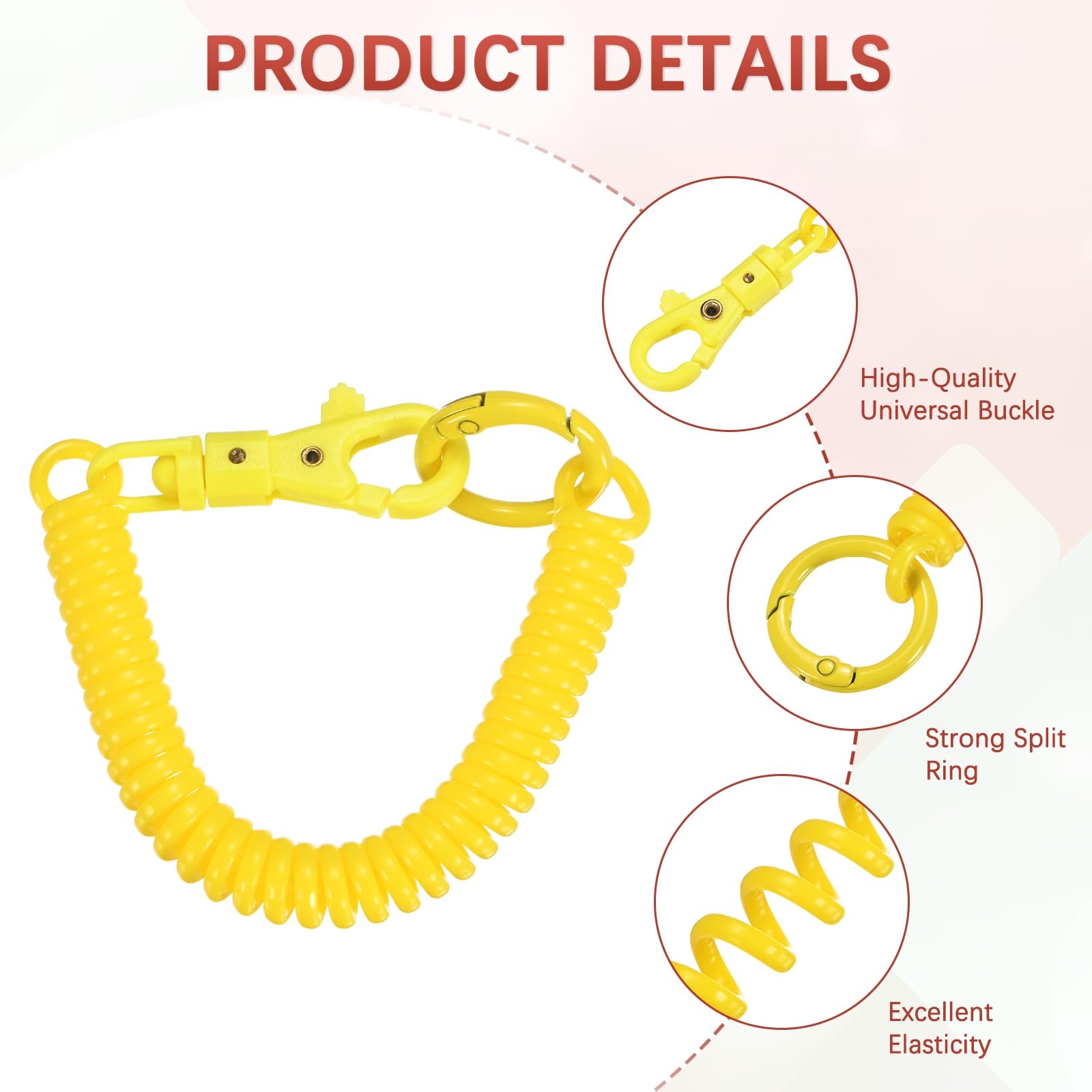 Snapklik.com : TIXIPEM 7.28IN Spiral Retractable Coil Springs Keychain ...