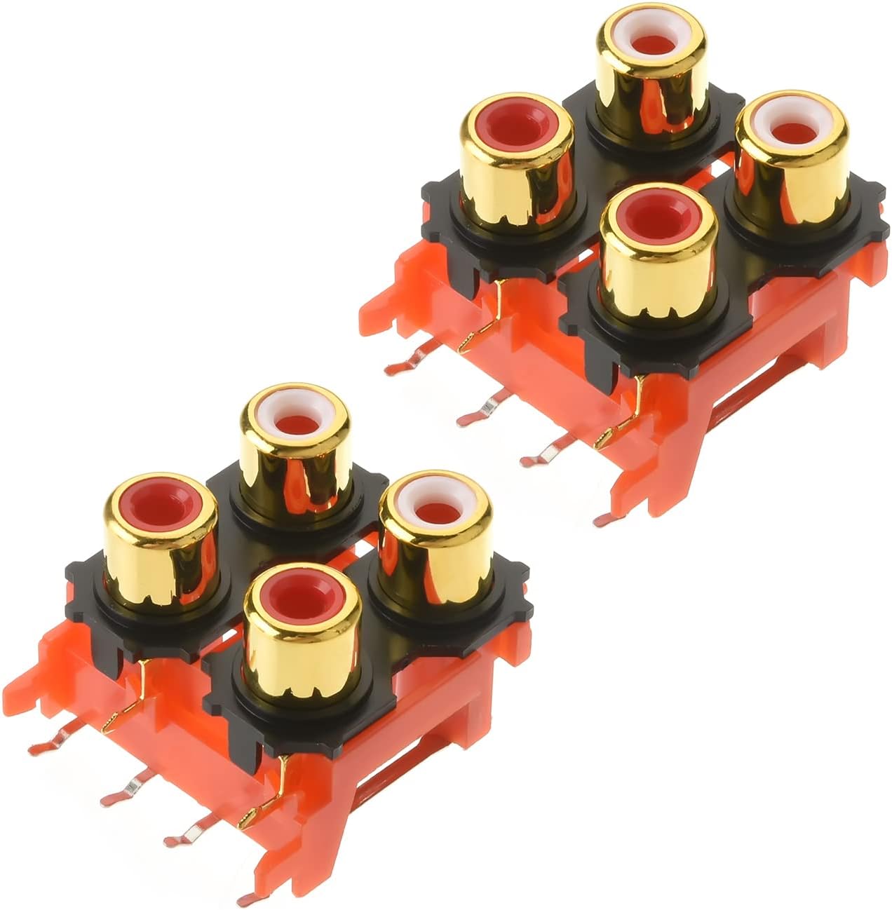 Amazon.com: Juvielich 2Pcs RCA Female Jack 6 Pin PCB Mounted AV ...