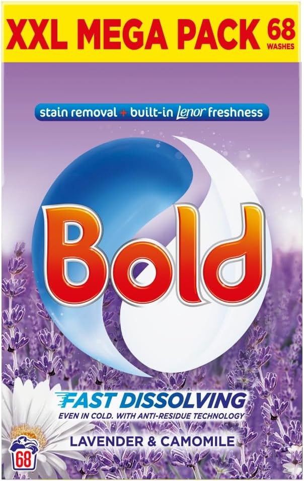 BOLD 2IN1 WASHING POWDER LAVENDER AND CAMOMILE 68 WASHES 3.4KG : Amazon ...