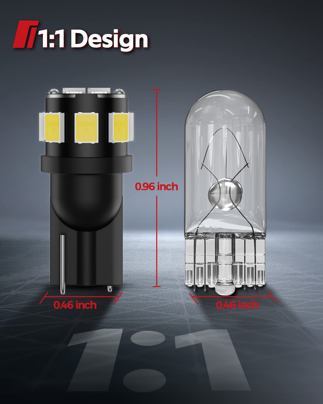Snapklik.com : Torchbeam 194 LED Light Bulb, 10PC T10 168 6000K 5SMD ...