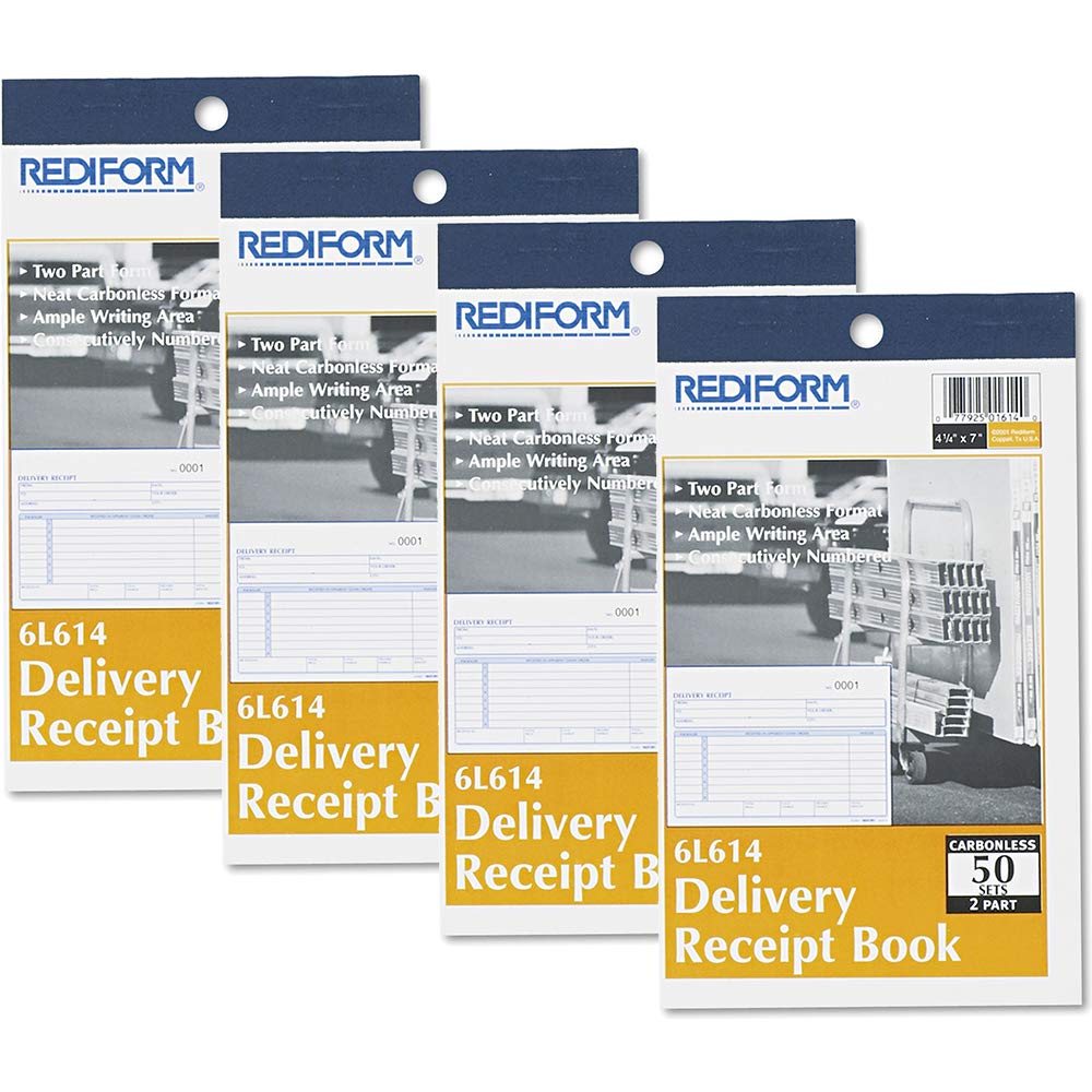 Amazon.com: 4 X REDIFORM Delivery Receipt Book, Carbonless, 4.25 x 6. ...