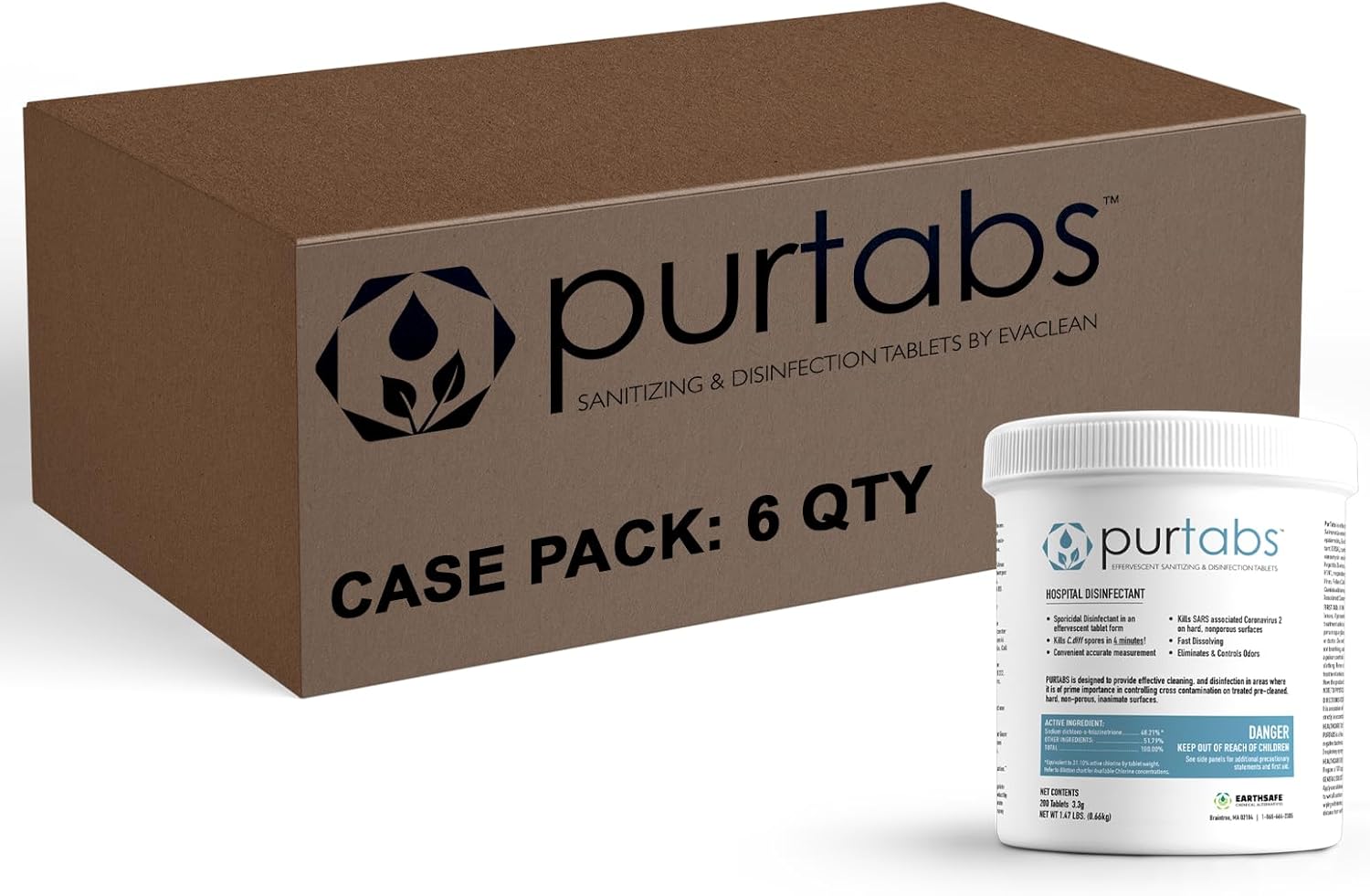 Amazon.com: PurTabs 3.3 gram Sporicidal NaDCC Tablet Disinfectant ...