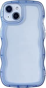Amazon.com: Eiyikof Compatible with iPhone 13 mini Clear Case,Cute Solid Color Curly Wave Frame ...