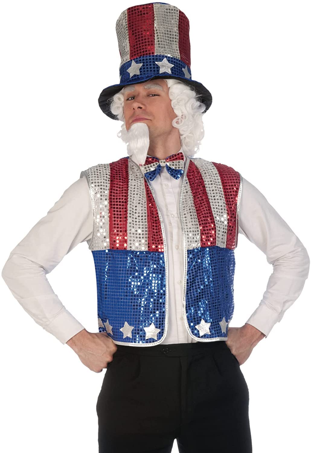 Amazon.com: Forum Novelties Adult Uncle Sam Vest, Red/Blue/White ...
