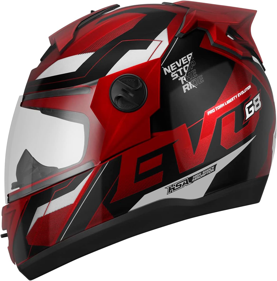 CAPACETE FECHADO PRO TORK EVOLUTION 788 G8 EVO BRILHANTE VERMELHO TAM ...