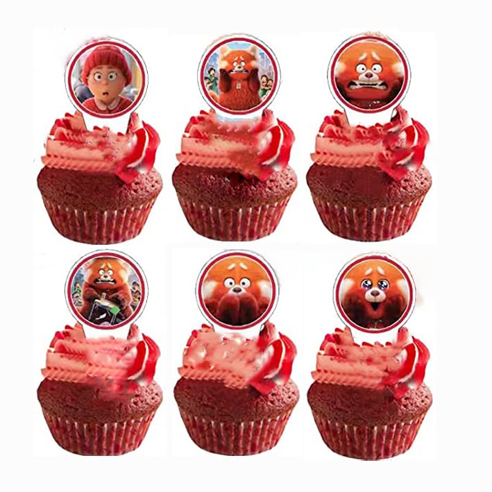Buy 48pcs Turning Red Panda Cupcake Toppers,Turning Red Panda Cake ...