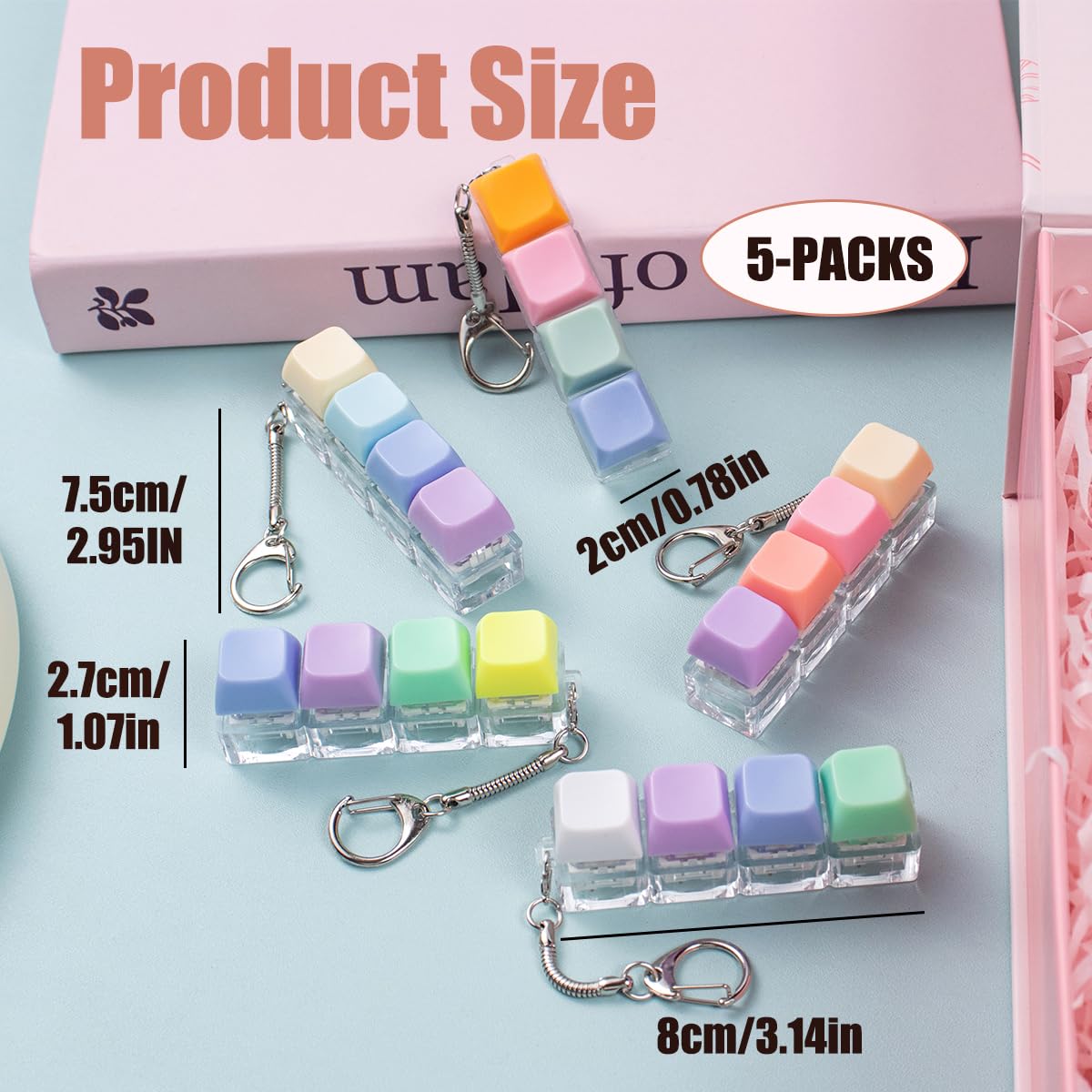 Snapklik.com : 5Pcs Keyboard Fidget Toy, Colorful Loud Fidget Keyboard ...