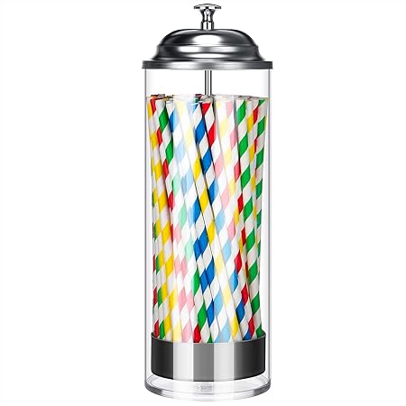 Amazon.com: YUPHOO Plastic Straw Dispenser 8 Inch Drinking Straw Holder ...